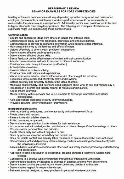 Work Performance Examples Fresh Sample Employee Performance Evaluation