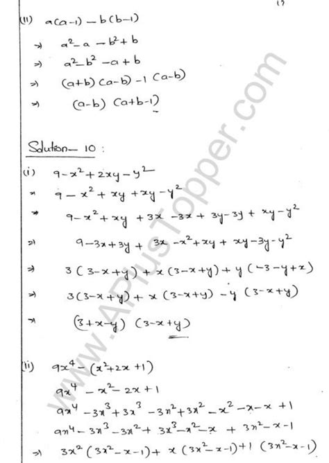 Ml Aggarwal Icse Solutions For Class 9 Maths Chapter 4 Factorisation Artofit
