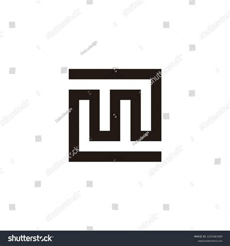 letter m number 2 square geometric stock vector royalty free