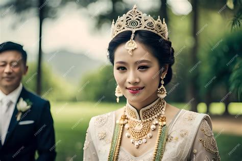 Premium Photo | A woman wearing a tiara and a suit with a hat that says " the bride is wearing