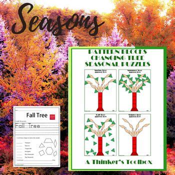 Seasonal Tree Pattern Block Mat Printables Worksheets Tree Patterns Pattern Blocks Visual