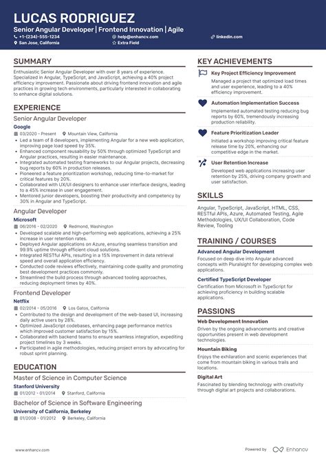 21 Angular Developer Resume Examples January 2025