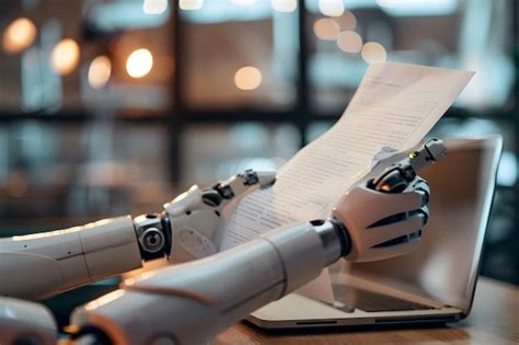 Premium Photo Artificial Intelligence Technology Analyzing Document Data For Business Planning