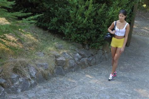 Tall Skinny Teen Jody Walks To An Old Mans Homestead For Outdoor