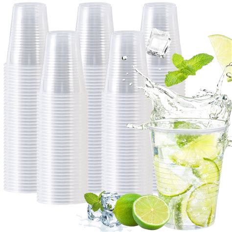 Lamosi 12 Oz Clear Plastic Cups Disposable Crysta Cold Drinking Cup