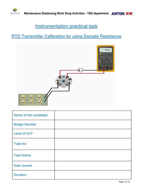 Rtd Transmitter Calibration By Using Decade Resistance Pdf