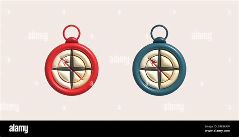 3d illustration compass tool navigation device compass object for