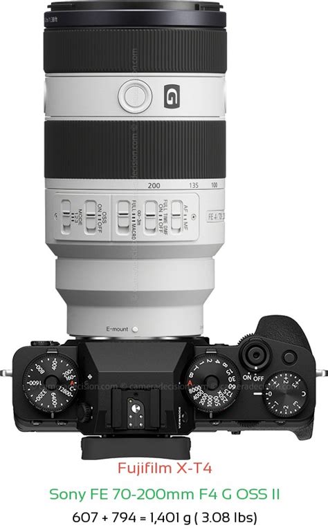 Fujifilm X T4 Camera And Sony Fe 70 200mm F4 G Oss Ii Lens