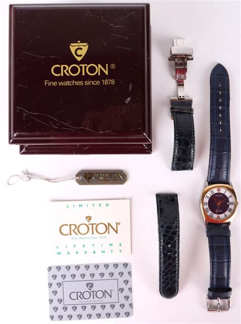 Sold At Auction Croton Equator 18k Gold Bezel Ladies Watch