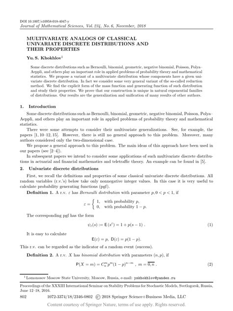 Multivariate Analogs Of Classical Univariate Discrete Distributions And