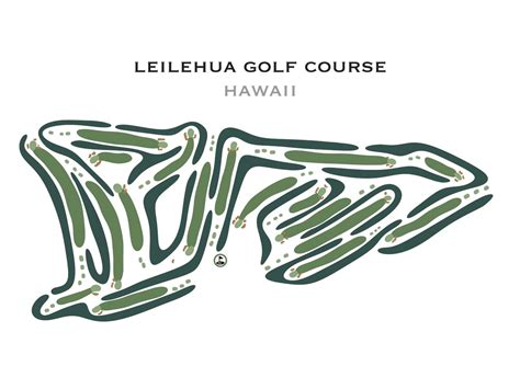Leilehua Golf Course Hawaii Golf Course Map Home Decor Etsy