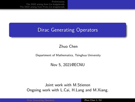 Pdf Slides Dirac Generating Operators