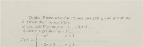 solved topic piece wise functions analyzing and graphing