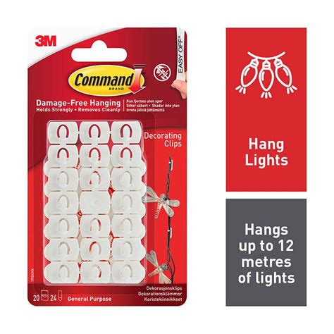 3m Command Decorating Clips Mini 20 Clips And 24 Mini Strips White Buysbest