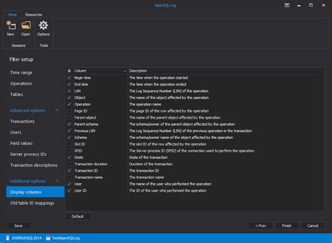 ApexSQL Log Screen Shot Tour