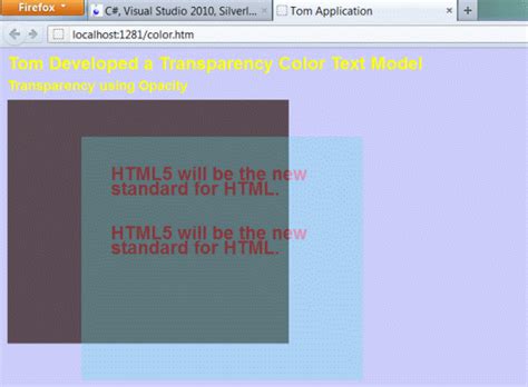 Create A Transparent Color Text Using HTML