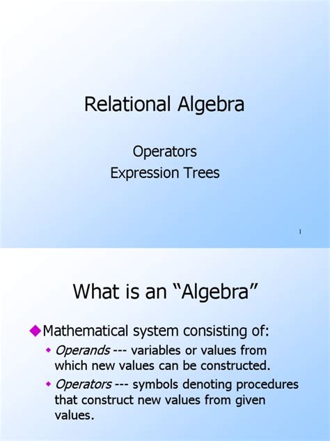 Relational Algebra Operators Expression Trees Pdf Relational Database Data Management