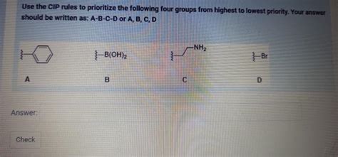 solved use the cip rules to prioritize the following four