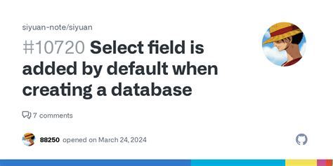 Select Field Is Added By Default When Creating A Database · Issue