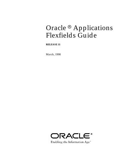 Pdf Oracle Applications Flexfields Guide Oracle Documentation