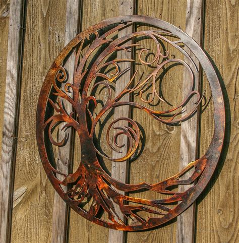 Japan Brown Swirl Tree Of Life Metal Wall Art Wall Decor Metal Tree