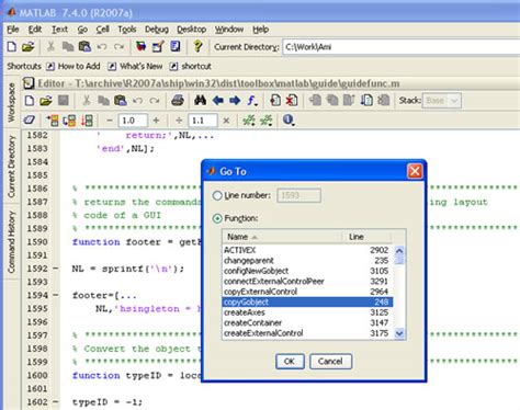 moving between functions within a file matlab community matlab