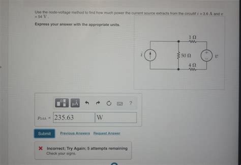 Solved Use The Node Voltage Method To Find How Much Power Chegg Com
