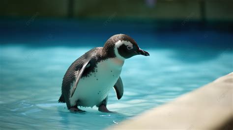 수영장에 서있는 펭귄 수영장에 뛰어들려는 새끼 펭귄 11 고화질 사진 사진 물 배경 일러스트 및 사진 무료 다운로드 Pngtree