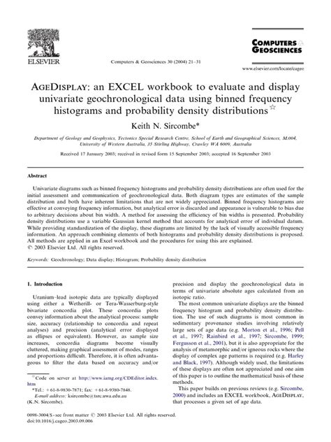 Sircombe 2004 Pdf Download Free Pdf Histogram Mode Statistics
