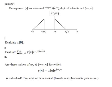 Solved Problem The Sequence X N Has Real Valued DTFT Chegg