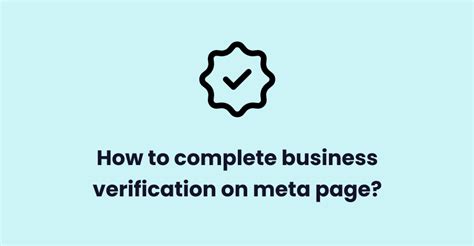 How To Complete Business Verification On Meta Page Growby Blog