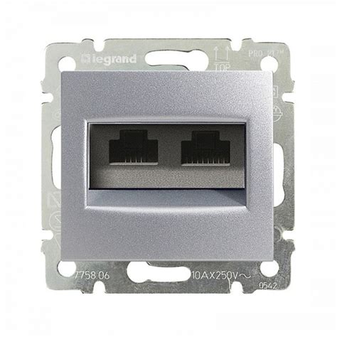 Розетка информационная интернет Legrand Valena Rj45 кат 5e Utp на 2 разъема