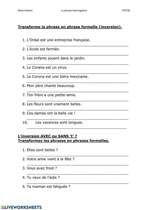 La Phrase Interrogative Théorie Et Pratique 5465966