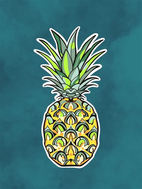 Pineapple Vinyl Sticker Pond And Garden Plants