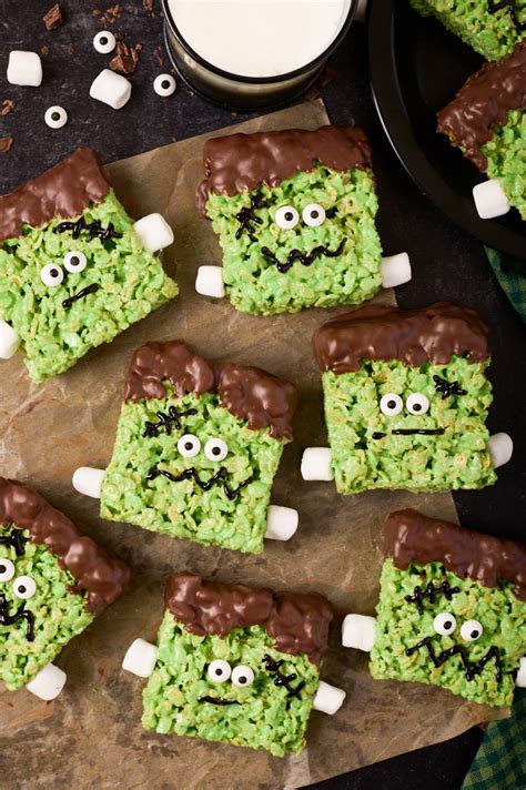 Frankenstein Rice Krispie Treats Holiday Sweets N Treats