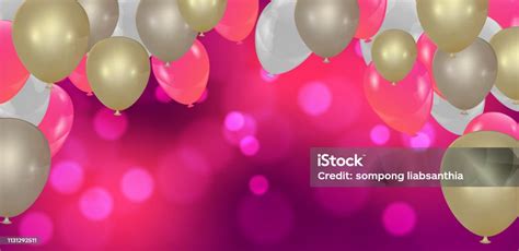 공기에 고립 된 색종이 헬륨 풍선 핑크 생일 기념일 축 하 이벤트 디자인 벡터 일러스트 개념에 대한 스톡 벡터 아트 및 기타 이미지 Istock