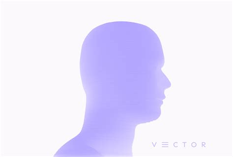 면 측면 뷰 추상적인 인간의 머리 실루엣과 컬러 그라데이션 비즈니스 프리젠 테이션 전단지 또는 포스터를위한 최소한의 디자인 3d