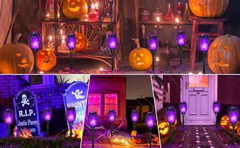 Purple Solar Halloween Lights For Halloween Decorations Outdoor Solar