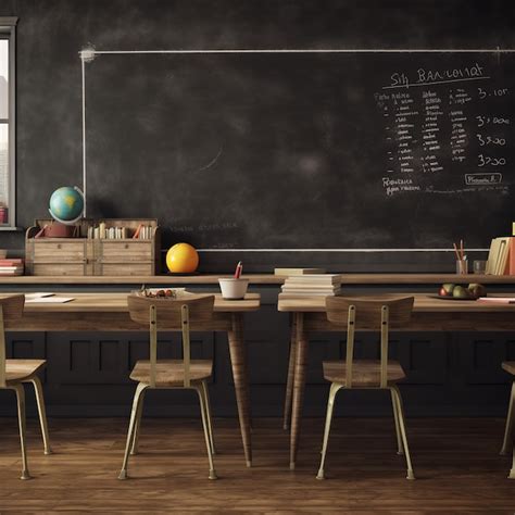 Premium Ai Image Blackboard In A Classroom