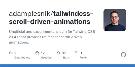 Github Adamplesniktailwindcss Scroll Driven Animations Unofficial And Experimental Plugin