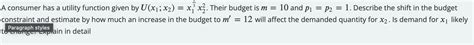 A Consumer Has A Utility Function Given By