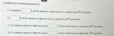 solved complete the following statements a ﻿in general