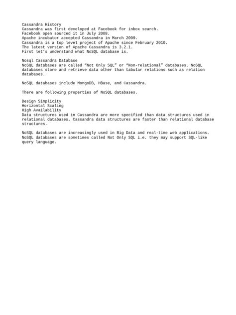 Cassandra Class Notes Pdf