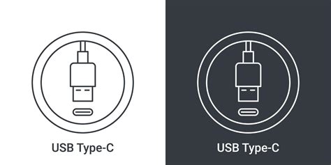 Usb Type C Port Icon Socket Usb Plug In Usb Connectors Vector Illustration 16184500 Vector