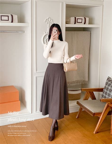 리썸데이 [⏰올시즌템] 멜로어 플리츠 롱 스커트 3color [주름 A라인 치마 시즌리스 겨울 하객룩 데일리룩 데이트 연말룩 하체커버 부츠코디 차본감성 페미닌 오피스룩
