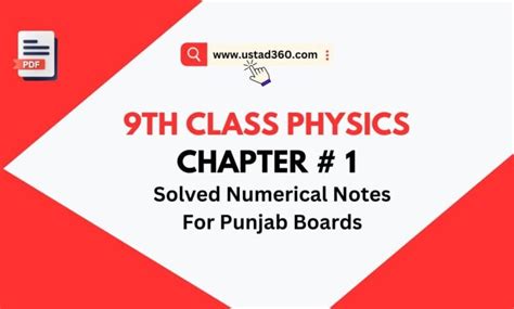 9th Class Physics Chapter 1 Numericals Solved PDF Ustad360
