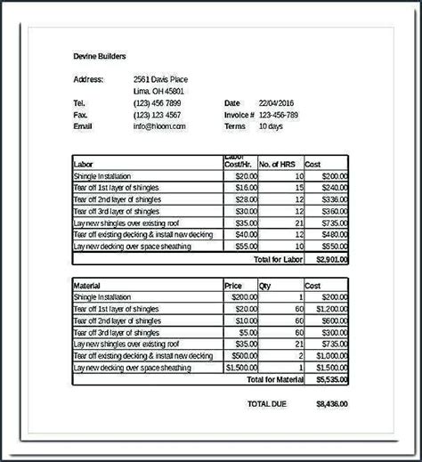 Free Construction Progress Invoice Template Maker For Construction Progress Invoice Template