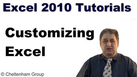 Excel 2010 Tutorial Customizing Excel 2010 Youtube