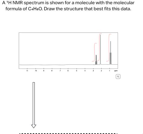 Solved A 1H NMR spectrum is shown for a molecule with the | Chegg.com