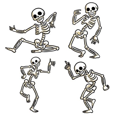 How To Draw 4 Fun Dancing Skeletons For Halloween In 2025 Skeleton